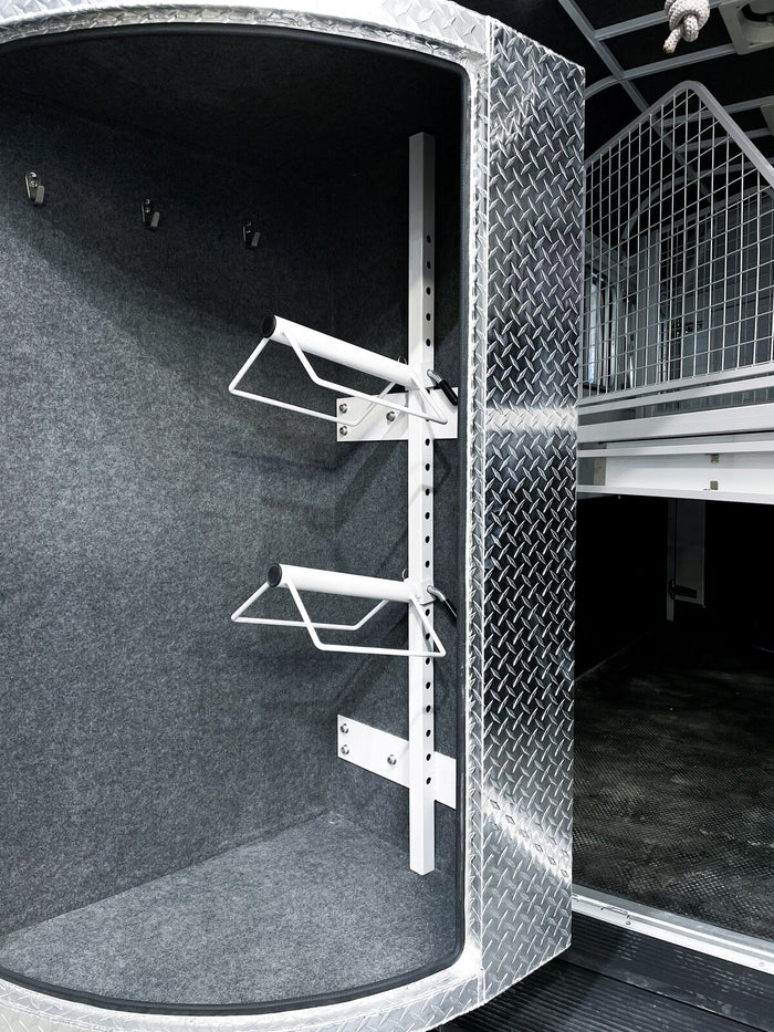 White Saddle Rack for Horse Float Tack Box